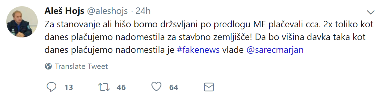 aleš hojs twitter | Nova24TV