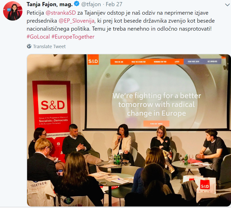 tanja fajon_tajani_twitt | Nova24TV