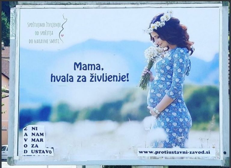 Vandali nad Zavod Živim: Koga moti plakat “Mama, hvala za življenje ...