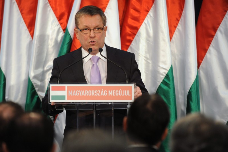 Hungary’s Minister of National Economy Gyoergy Matolcsy speaks about ...