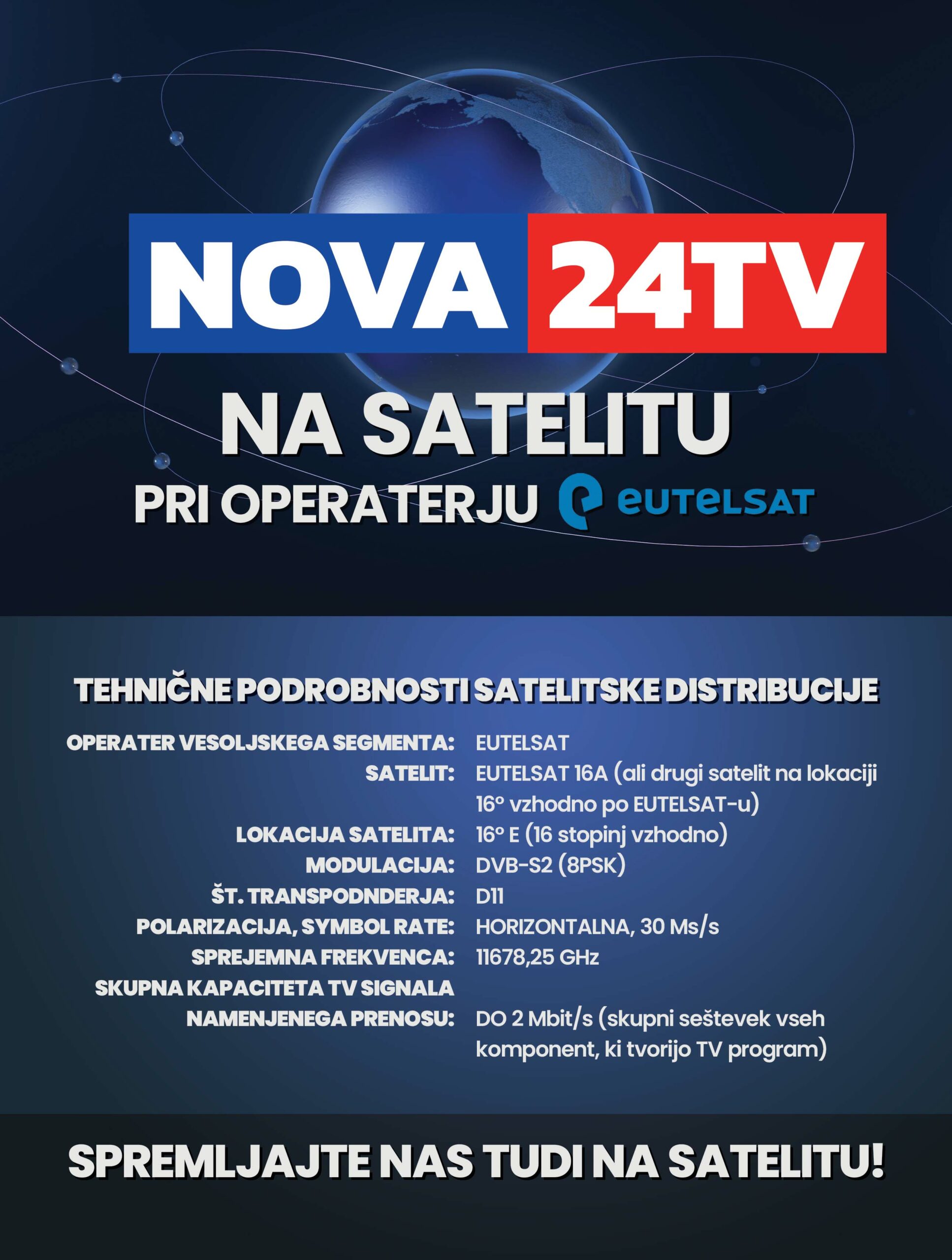 Spremljajte Nova24TV tudi na satelitu | Nova24TV
