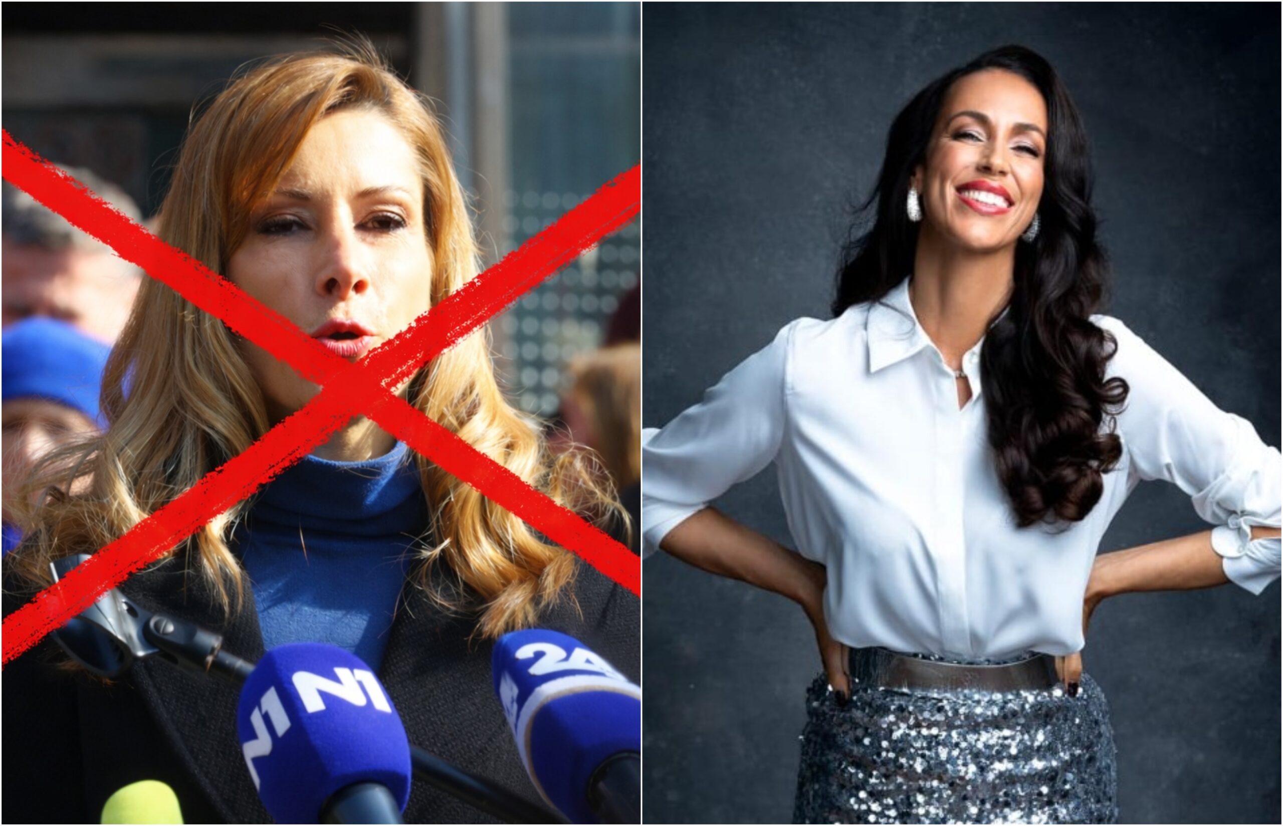 TV voditeljica Erika Žnidaršič in premierjeva žena Tina Gaber Golob ...